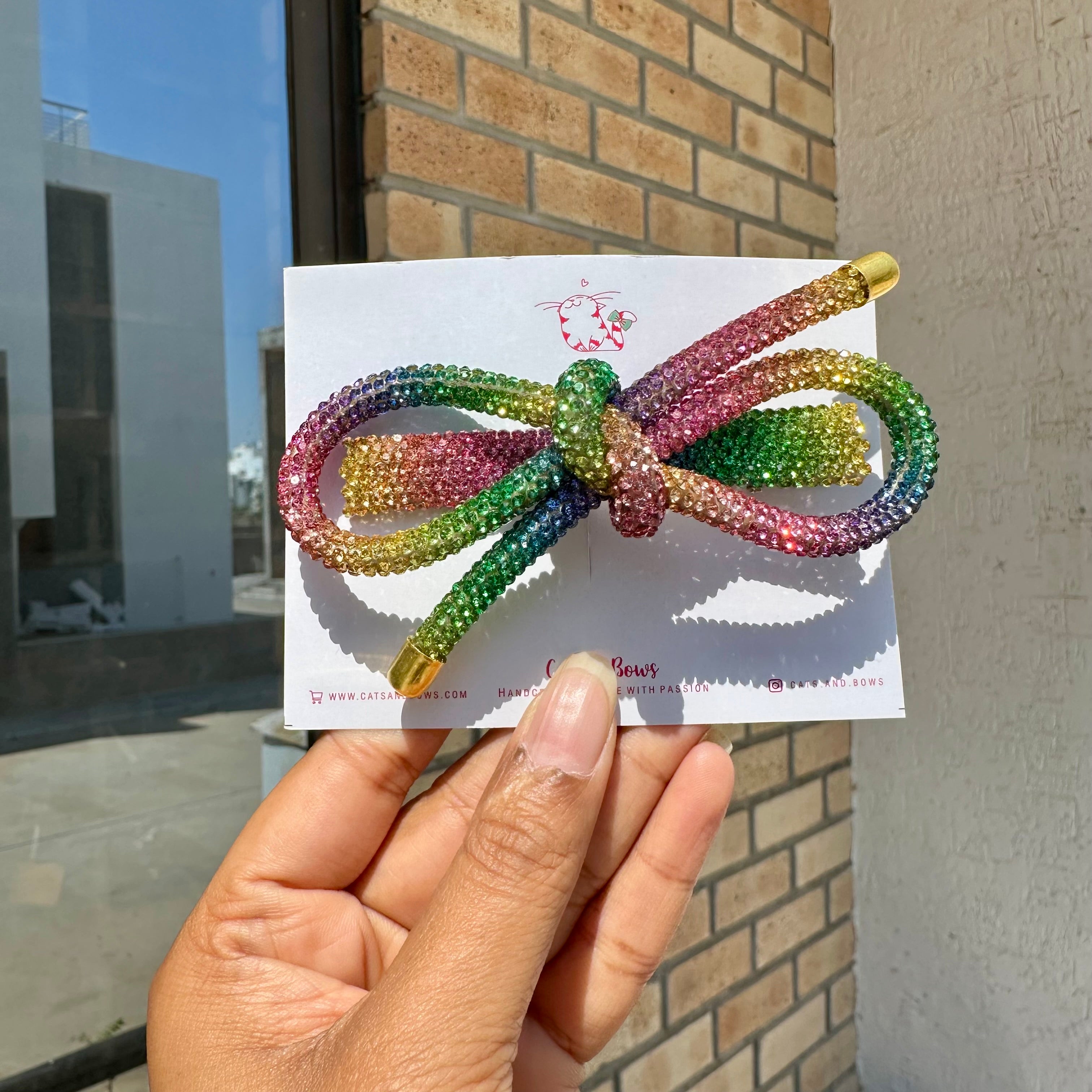 “THE” Glam Bow - Multicoloured – Cats&Bows
